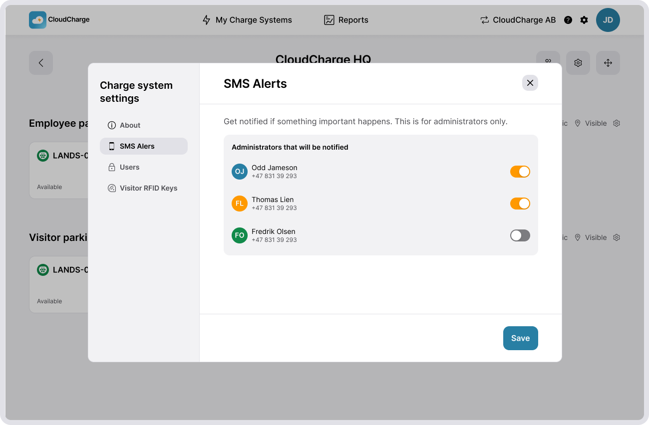 How to receive alerts when a charger is reporting a fault - CloudCharge