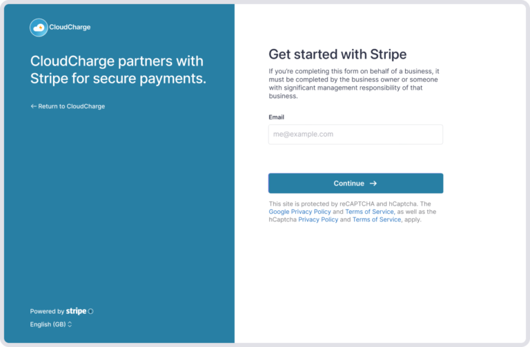 Create a Stripe Express Account - CloudCharge