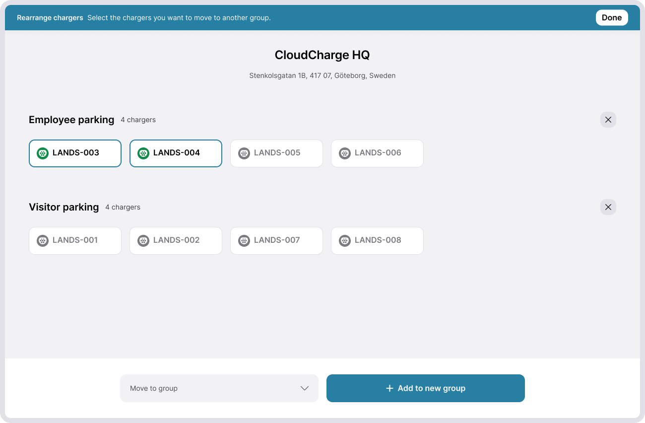 Charger Groups - CloudCharge